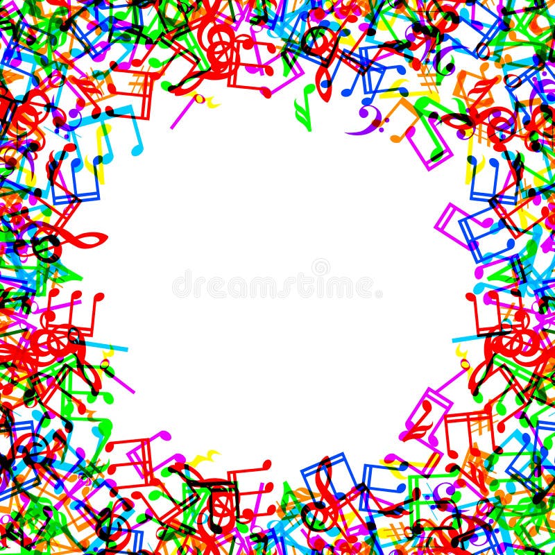 Music notes border frame stock vector. Illustration of isolated - 42859179