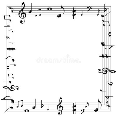 Music notes border stock vector. Illustration of element - 39461259