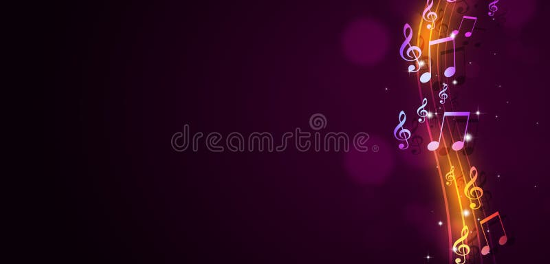 Music Notes Bright Banner for Party Posters Stock Illustration ...