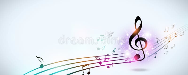 Music Notes Bright Funky Background Stock Illustration - Illustration ...