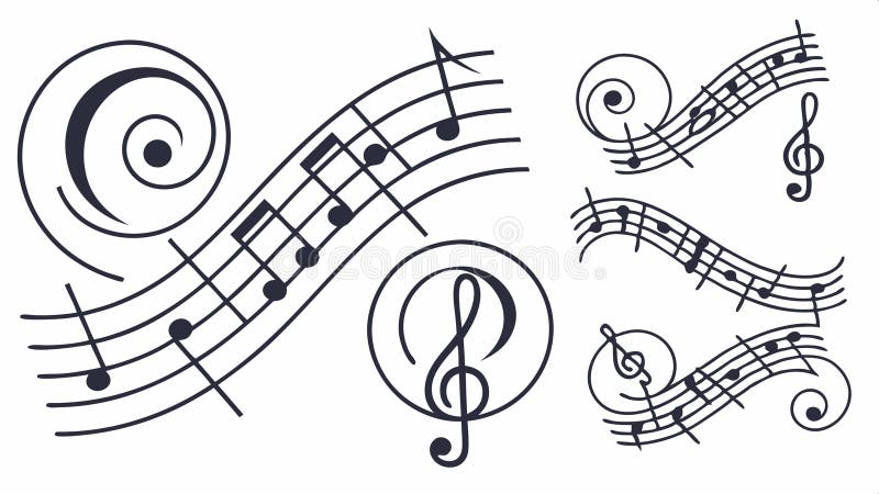 Music Notes and Clef, Musical Composition and Melody Vector Design ...
