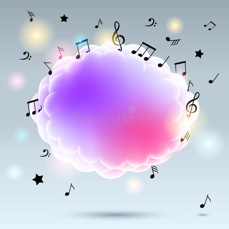 Music notes with cloud stock vector. Illustration of musical - 28113319