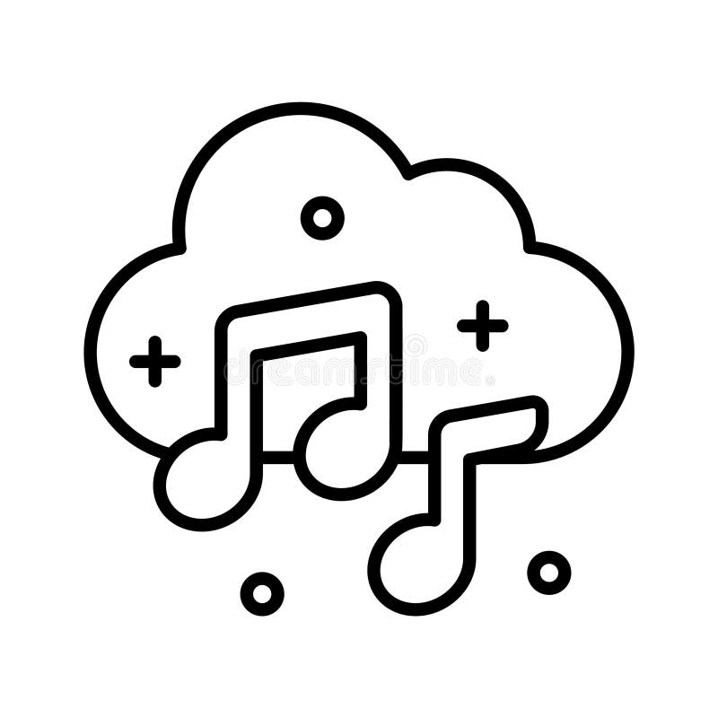 Music Notes with Cloud Denoting Concept Icon of Music App, Cloud Music ...
