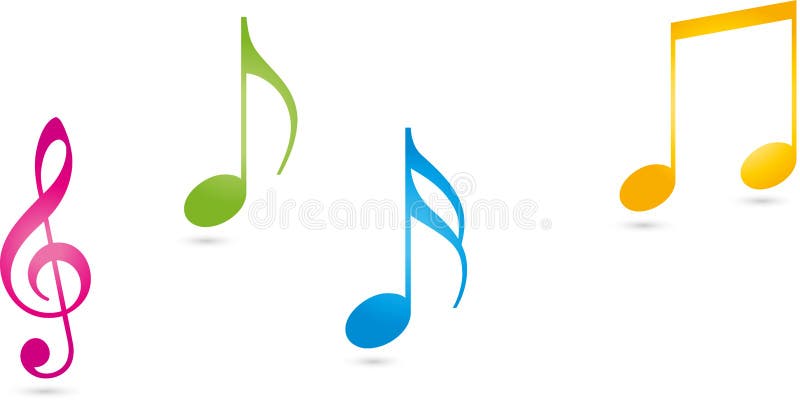 Music Notes in Color, Music and Sound Logo Stock Vector - Illustration ...