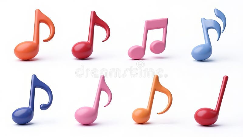 Music Notes Colorful Signs Set. Melody, Classical Music, Sound Design ...