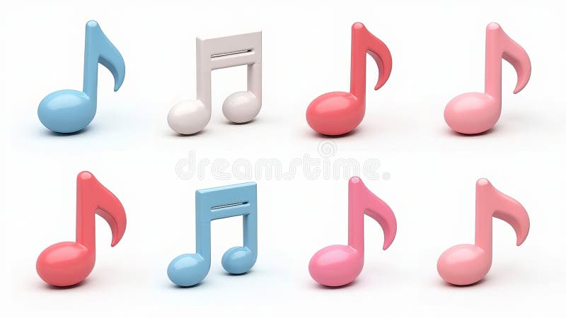 Music Notes Colorful Signs Set. Melody, Classical Music, Sound Design ...