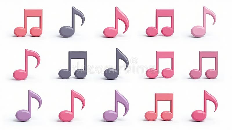 Music Notes Colorful Signs Set. Melody, Classical Music, Sound Design ...