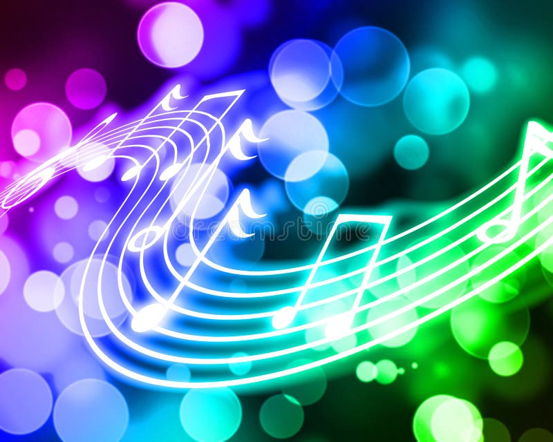 Color Notes Represents Sheet Music and Clef Stock Illustration ...