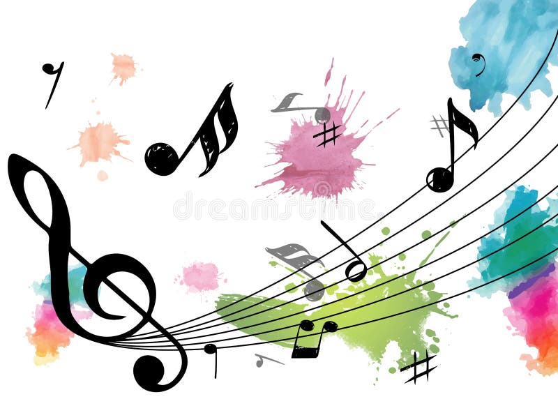Music Notes with colors stock illustration. Illustration of collection ...
