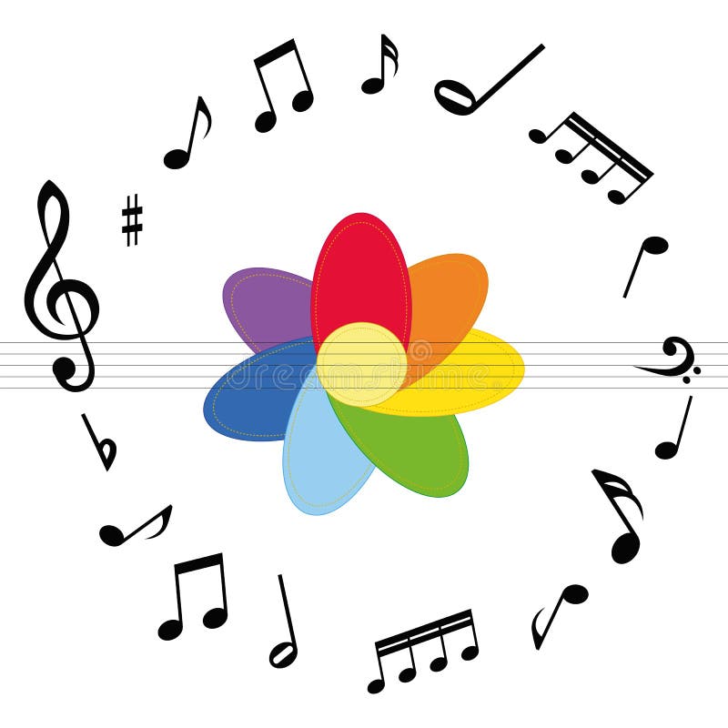 Music Notes Colourful Flower Stock Illustrations – 47 Music Notes ...