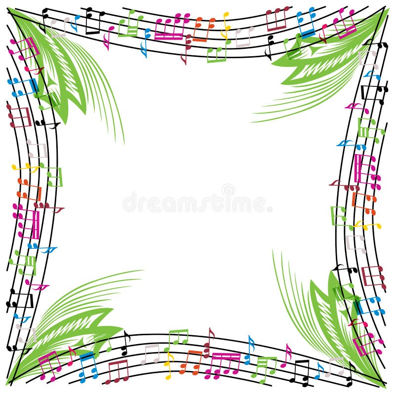 Music Notes Composition, Musical Theme Background, Vector Illustration ...