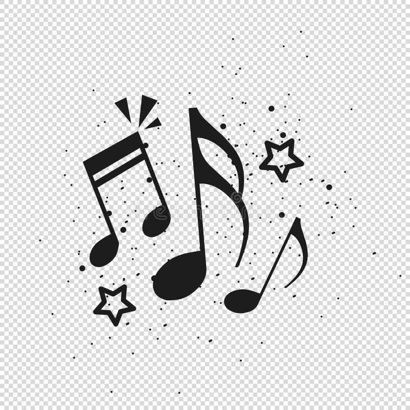 Music Notes Concept - Black Vector Illustration Isolated on Transparent ...