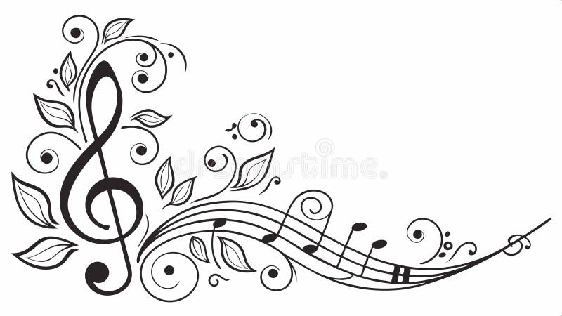 Music Notes Corner Frame, Melodic Design for Musical Events and ...
