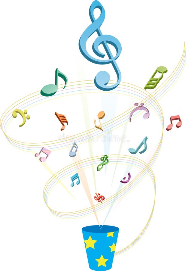 Music notes dancing stock illustration. Illustration of color - 18221143
