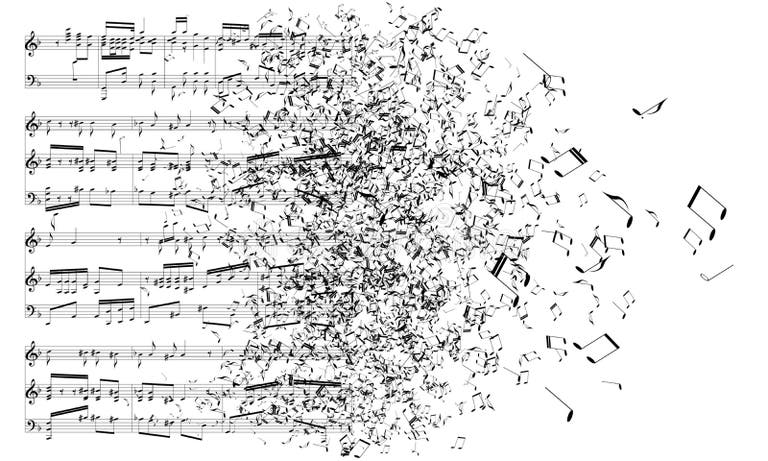 Music notes dancing away stock illustration. Illustration of symbol ...