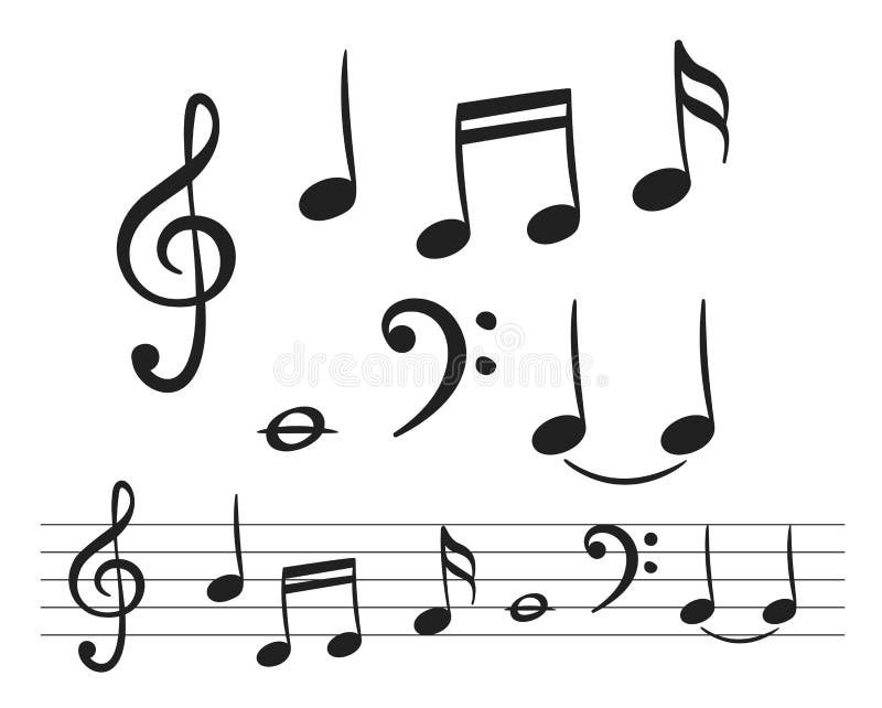 Music Notes for Decoration Design Stock Vector - Illustration of curve ...
