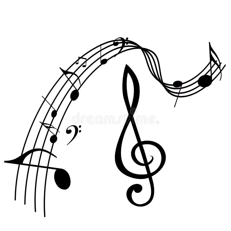 Abstract Unique Design with Music Notes Stock Vector - Illustration of ...