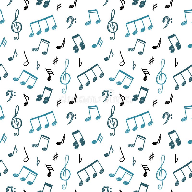Music Note Cute Seamless Pattern Stock Illustrations – 870 Music Note ...