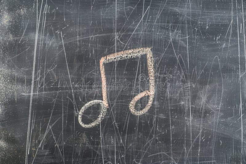 Music Notes Drawn with Chalk on a Blackboard. Generative AI. Stock ...