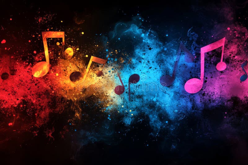 Exploding Music Notes Vibrant Abstract Explosion Stock Photos - Free ...