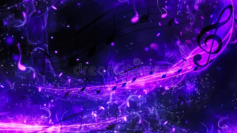 Music Notes on Fire Abstract Background. Generative Ai. Stock ...