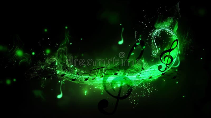 Music Notes on Fire Abstract Background. Generative Ai. Stock ...