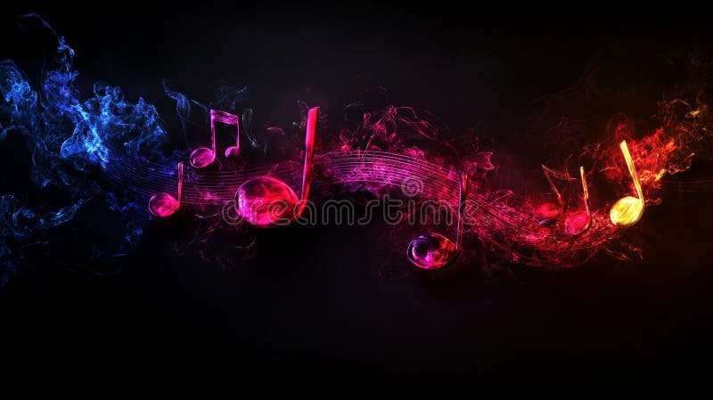 Music Notes on Fire and Ice, Entertainment and Arts Background with ...