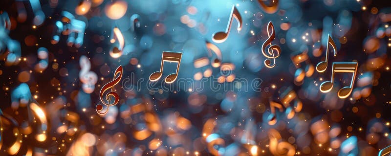 Music Notes Floating Abstract Image of Musical Notes Floating in the ...