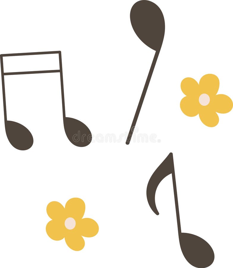 Music Notes and Flowers Pattern Stock Vector - Illustration of music ...