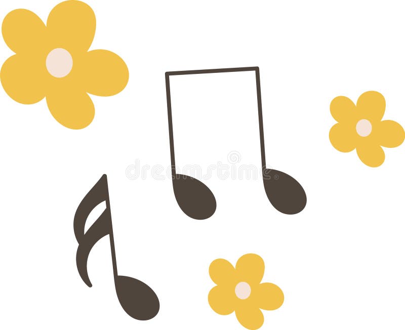 Music Notes and Flowers Pattern Stock Vector - Illustration of blossom ...