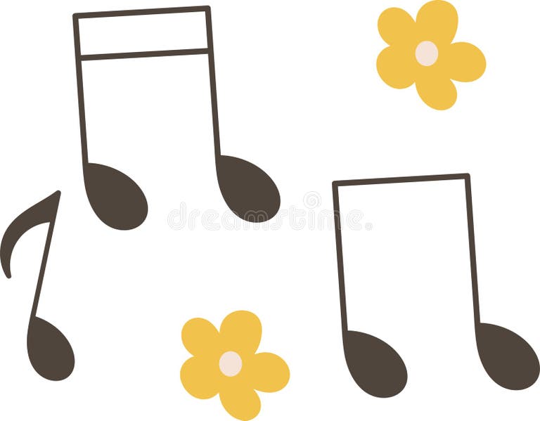 Music Notes and Flowers Pattern Stock Vector - Illustration of flower ...