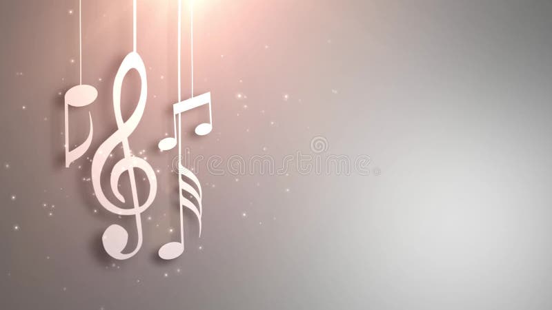 Music Notes Flowing Hanging on Strings and Falling from the Ceiling ...