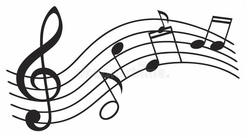 Music Notes Flowing Vector, Melody and Rhythm, Musical Notation Design ...