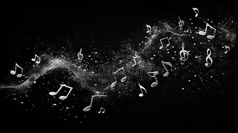 Music Notes Flying in the Air Stock Photo - Image of flying, sparkle ...