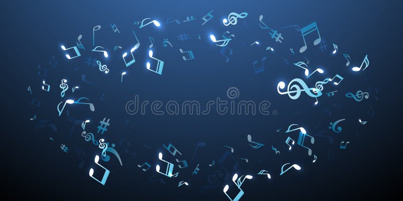 Music Notes Flying Vector Pattern. Sound Stock Vector - Illustration of ...