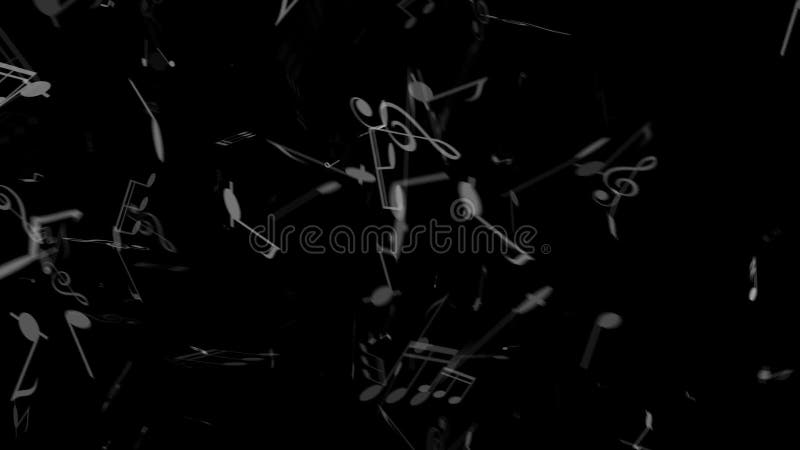 Music Notes Flying in the Wind in Alpha Channel Stock Video - Video of ...