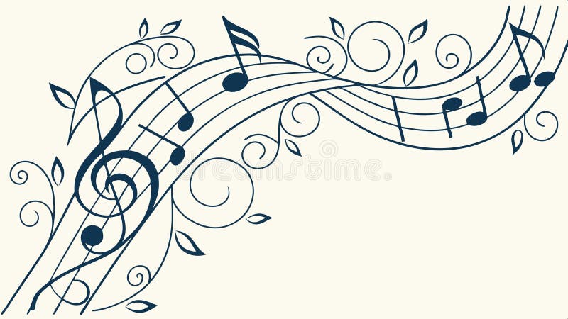 Music Notes Graphic Corner, Melodic Design for Musical Projects and ...
