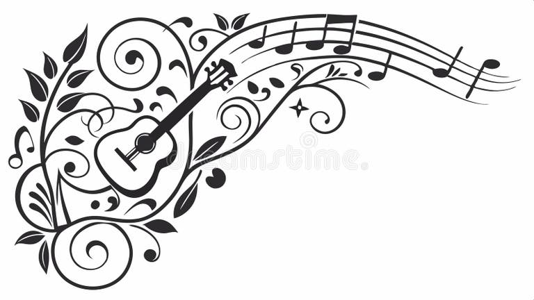 Music Notes Graphic Corner, Melodic Design for Musical Projects and ...