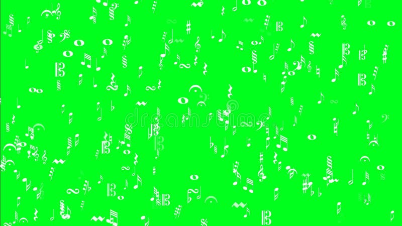 Flying Musical Notes on Green Screen Background Stock Video - Video of ...