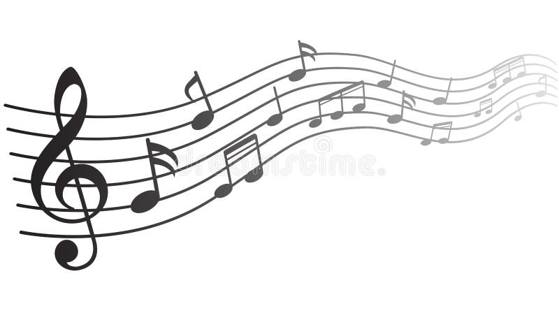 Music Notes Wave, Group Musical Notes Background â€“ Stock Vector Stock ...