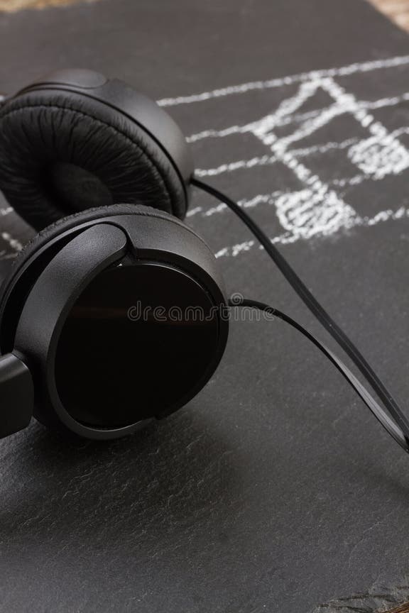 Music Notes with Headphones Stock Image - Image of earphones, modern ...