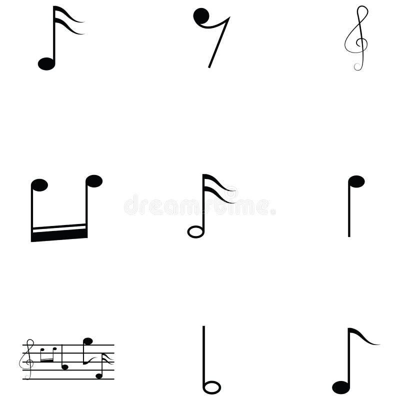 Music notes icon set stock vector. Illustration of isolated - 120568897