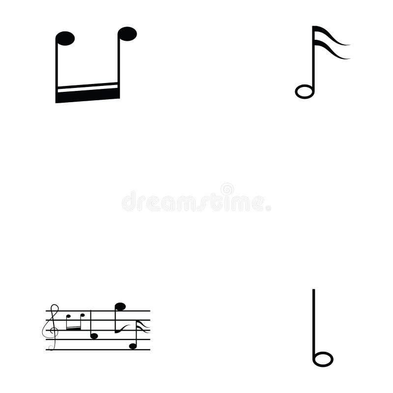 Music notes icon set stock vector. Illustration of bass - 120569036