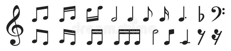 Music Notes Icon Set. Musical Note Icons. Music Elements. Vector ...