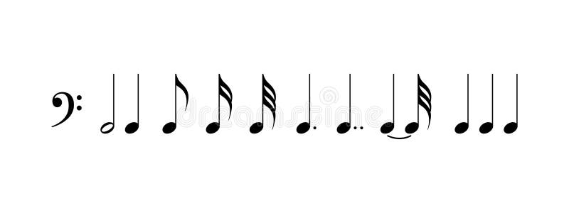 Music Notes Icon Set, Standard Music Notes Symbol Set, Vector ...