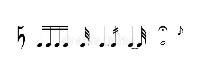 Music Notes Icon Set, Standard Music Notes Symbol Set, Vector ...