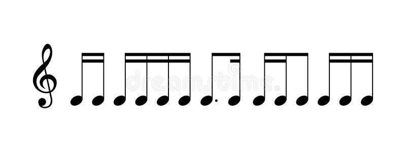 Music Notes Icon Set, Standard Music Notes Symbol Set, Vector ...