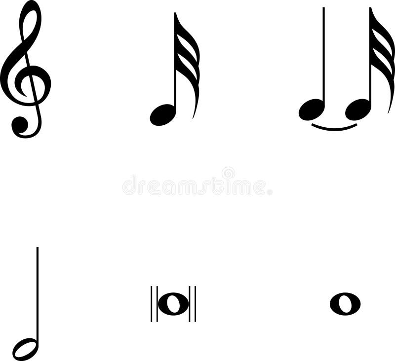 Music Notes Icons Set. Vector? Stock Vector - Illustration of vocal ...