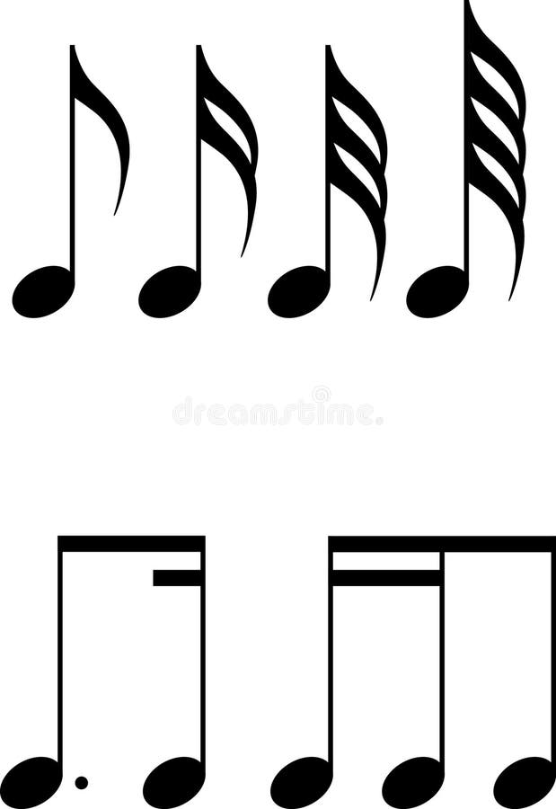 Music Notes Icons Set. Vector? Stock Vector - Illustration of graphic ...