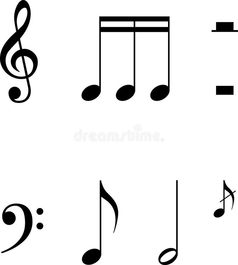 Music Notes Icons Set. Vector? Stock Vector - Illustration of song ...